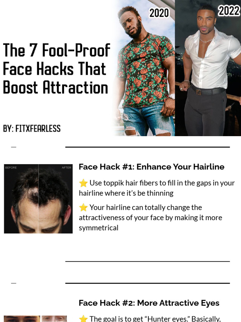The 7 Fool-Proof Face Hacks That Boost Attraction - Presented by FitXFearless | PDF