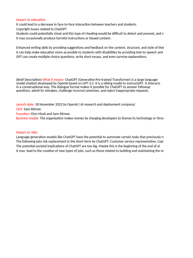 ChatGPT Impact On Education | PDF