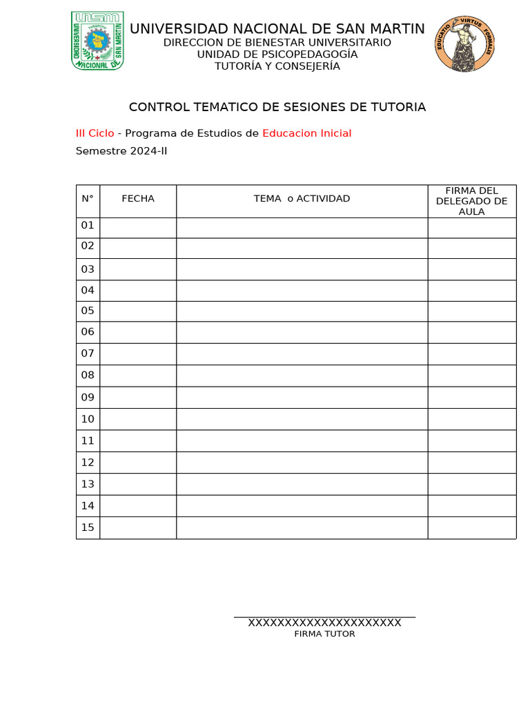 2 -Control Tematico de Tutoria | PDF