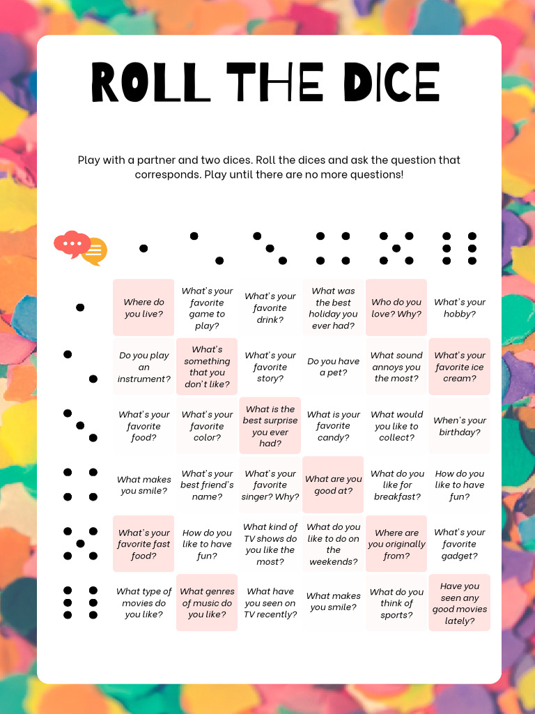 First Day of Class. Tira El Dado y Responde | PDF