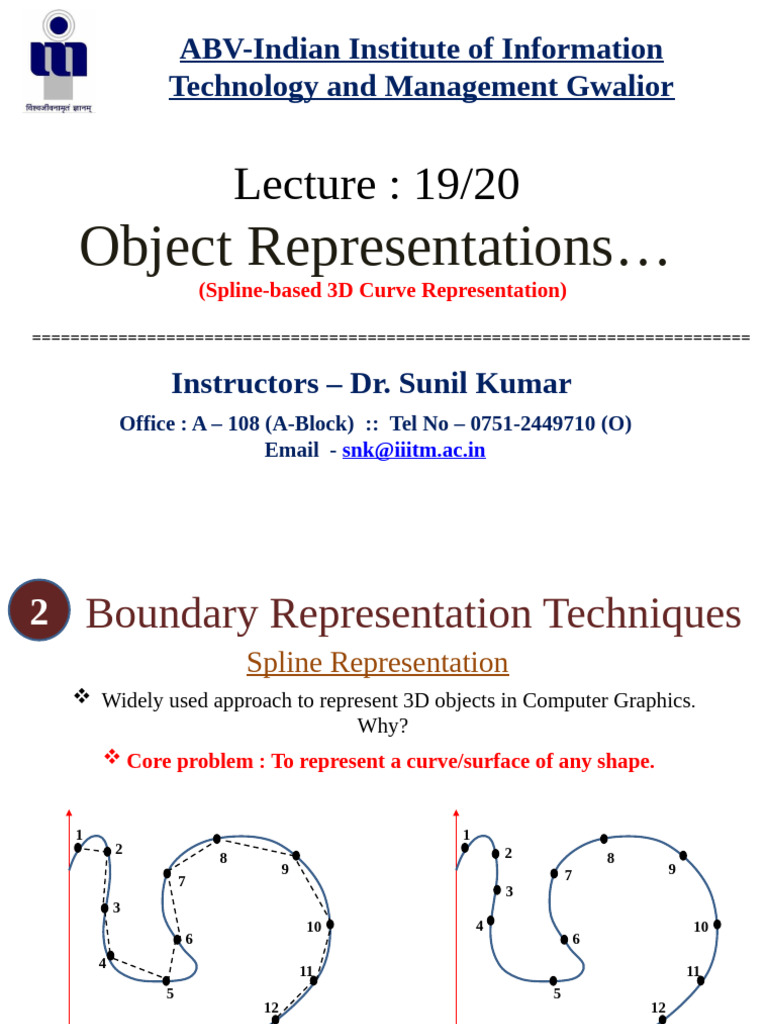 Lec-19!20!3D Object Representation Techniques-Spline Basic | PDF