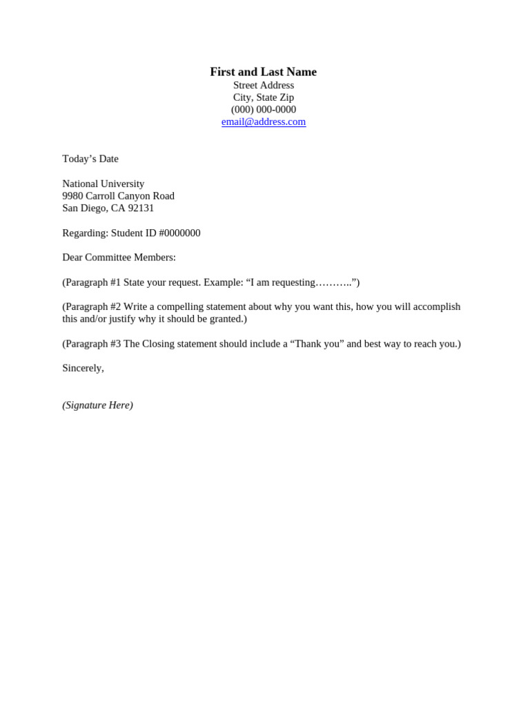 Request Letter Template | PDF