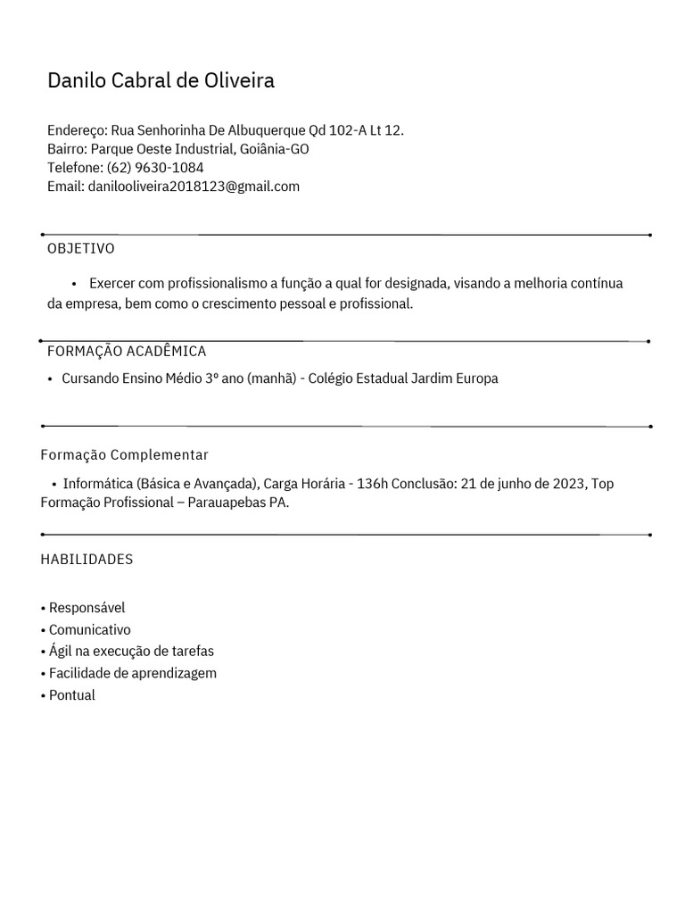 Currículo Danilo - PDF 2 PDF | PDF