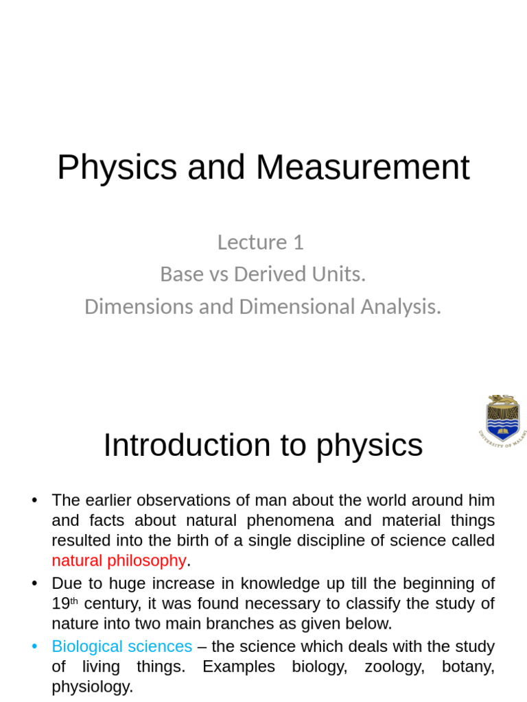 LECTURE 101 - Measurements | PDF