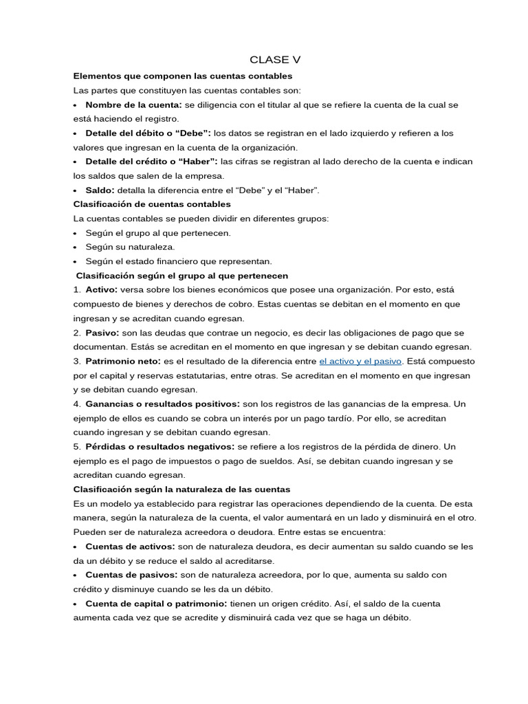 Clase V | PDF