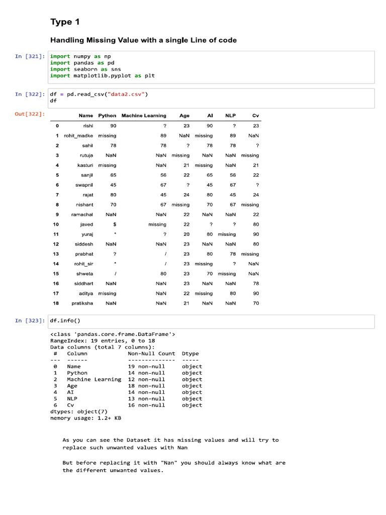 Handle Missing Value With Multiple Approach | PDF