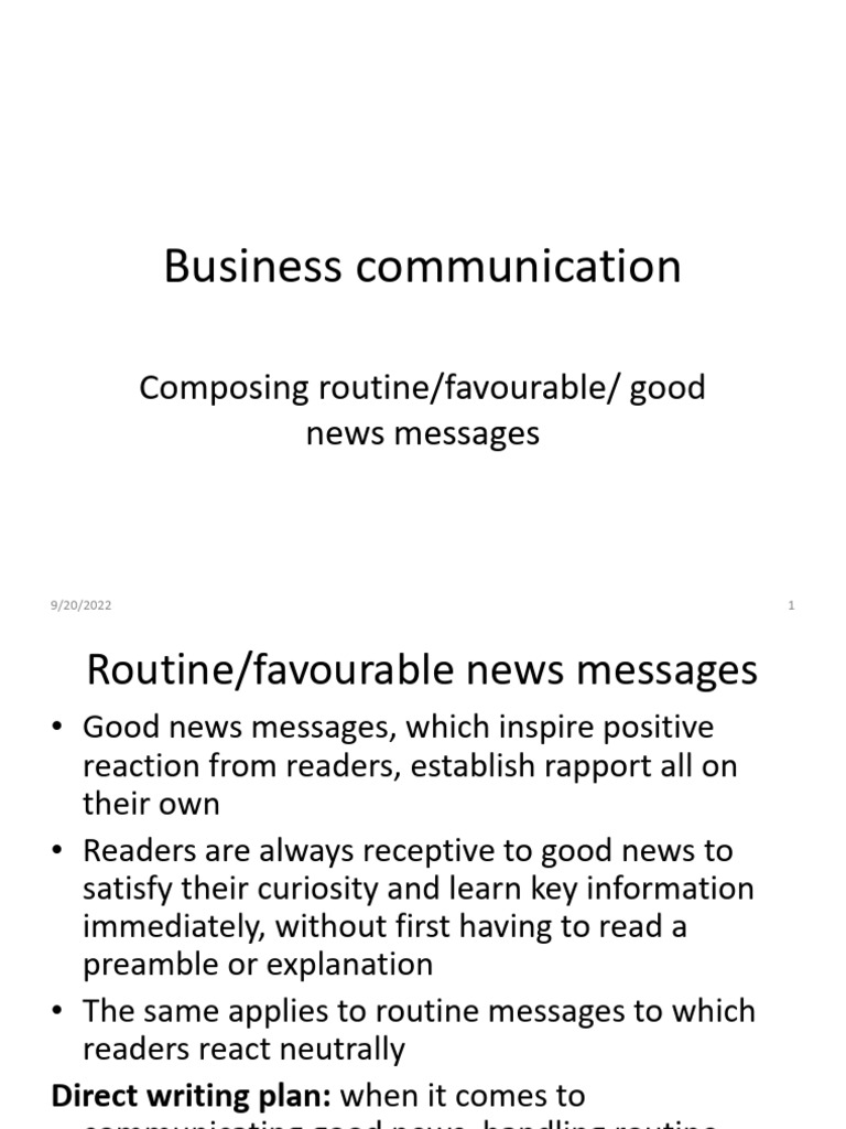 Lesson 11 - Composing favourable messages | PDF