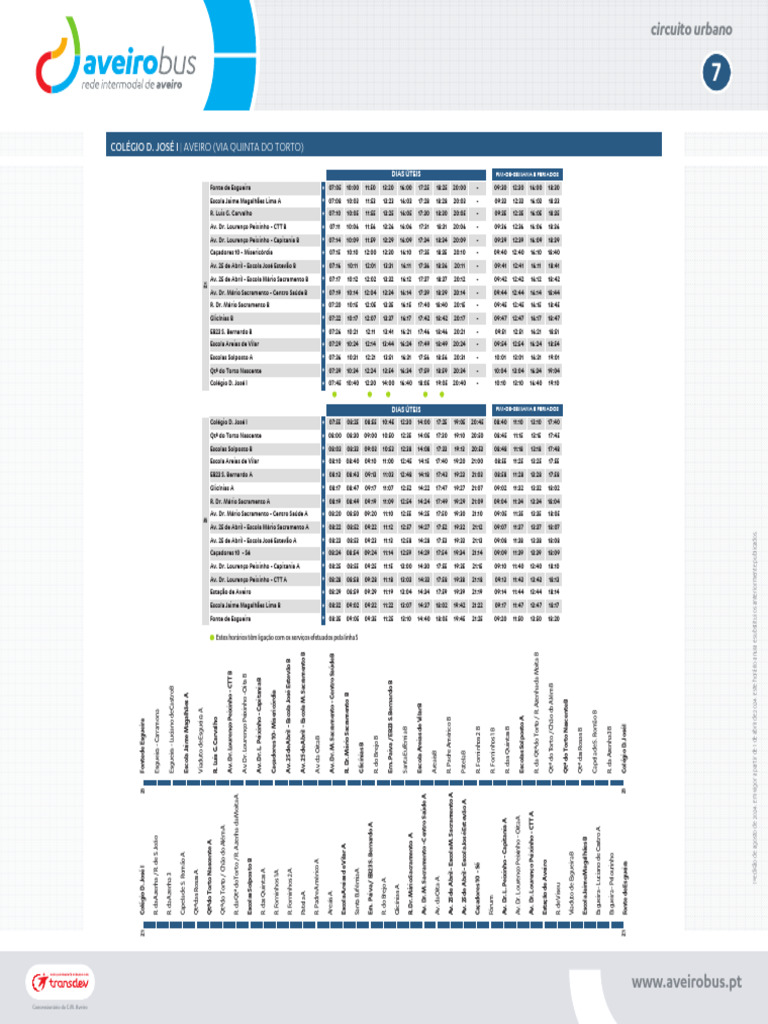 Aveiro Bus Site Horario Linha 297x297 l7 2024 04 0208 | PDF