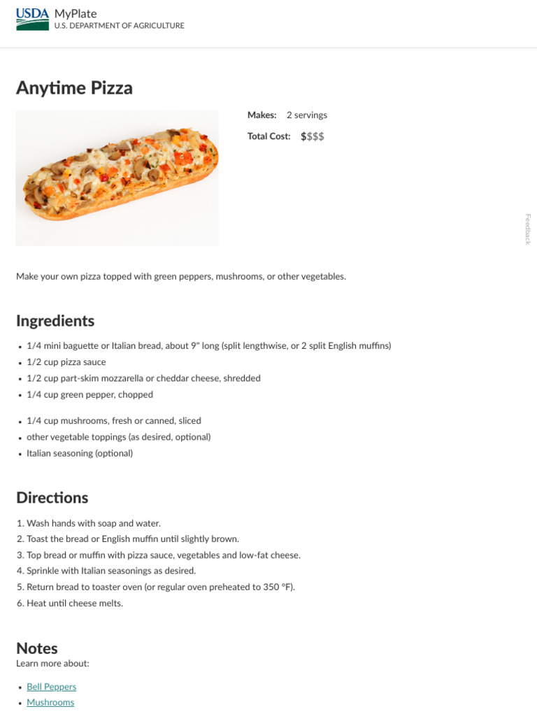 Anytime Pizza - MyPlate | PDF