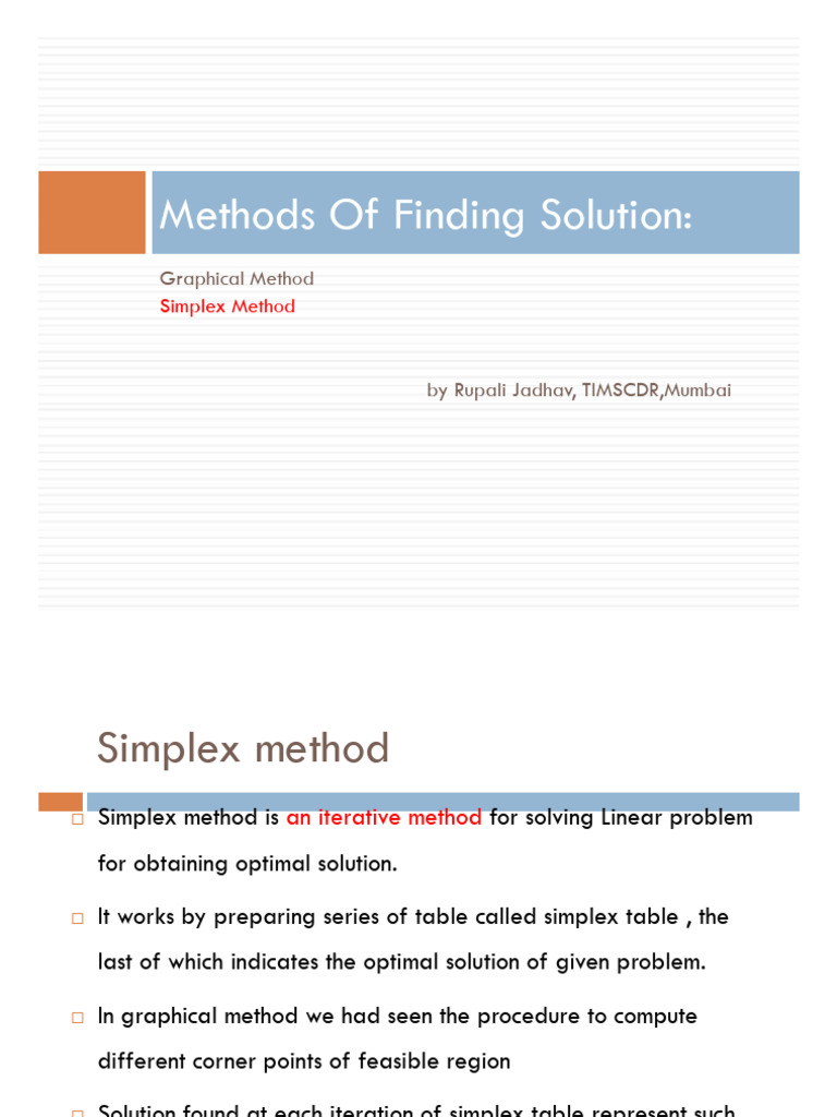 Simplex Method | PDF