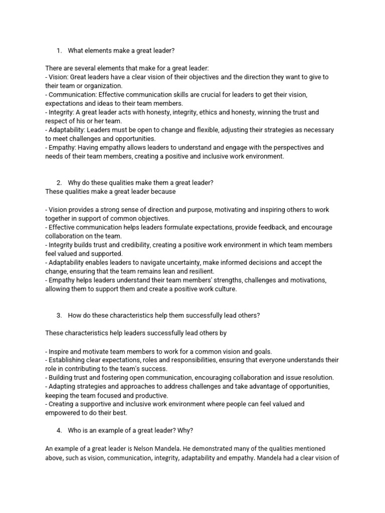 What Makes A Great Lider | PDF