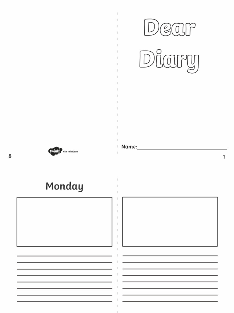 T L 892 5 Day Diary Writing Frame Ver 1 | PDF