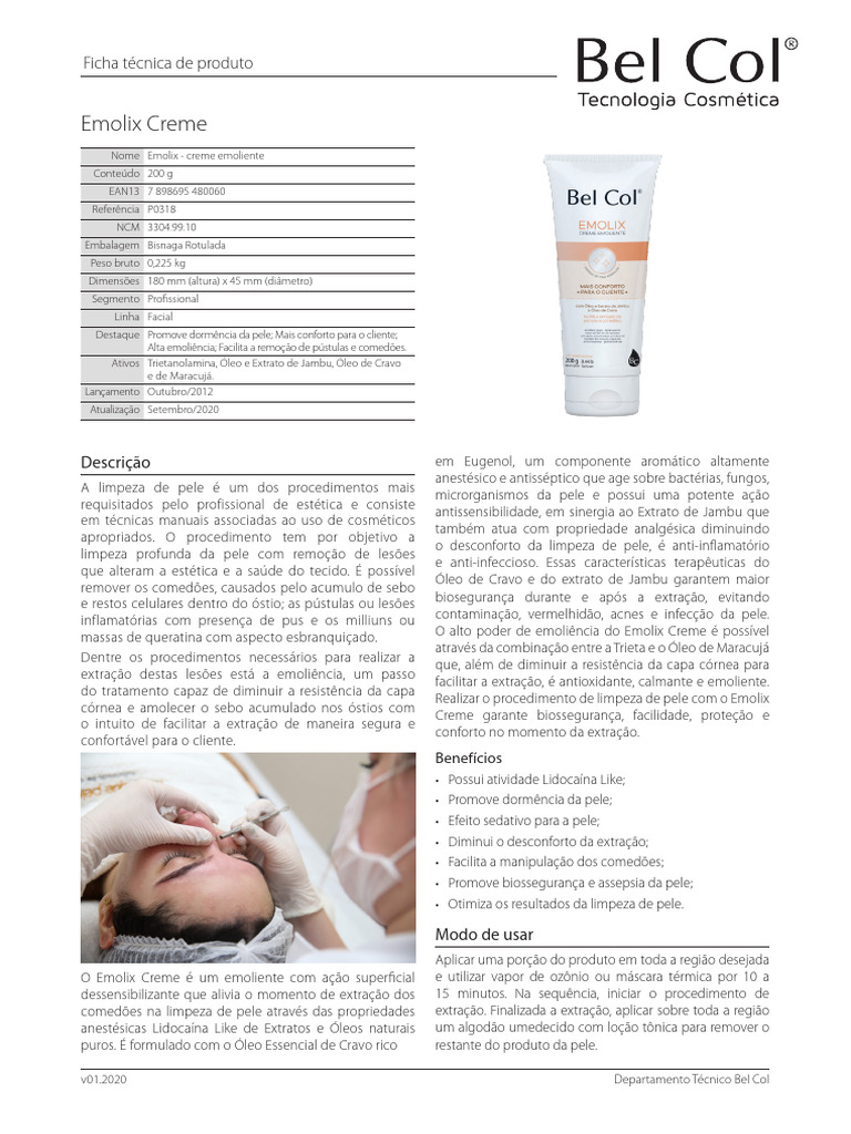 Emolix Creme Ficha Tecnica | PDF