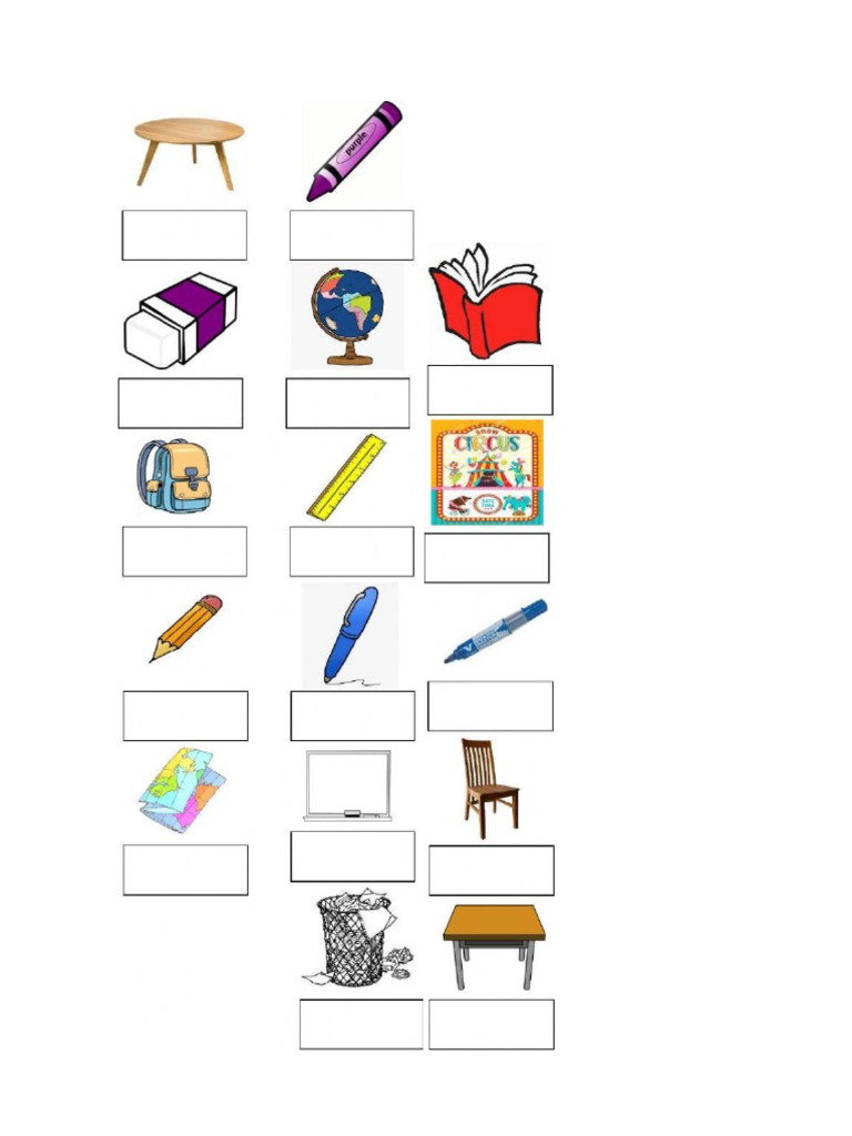 Classroom Objects Pdf
