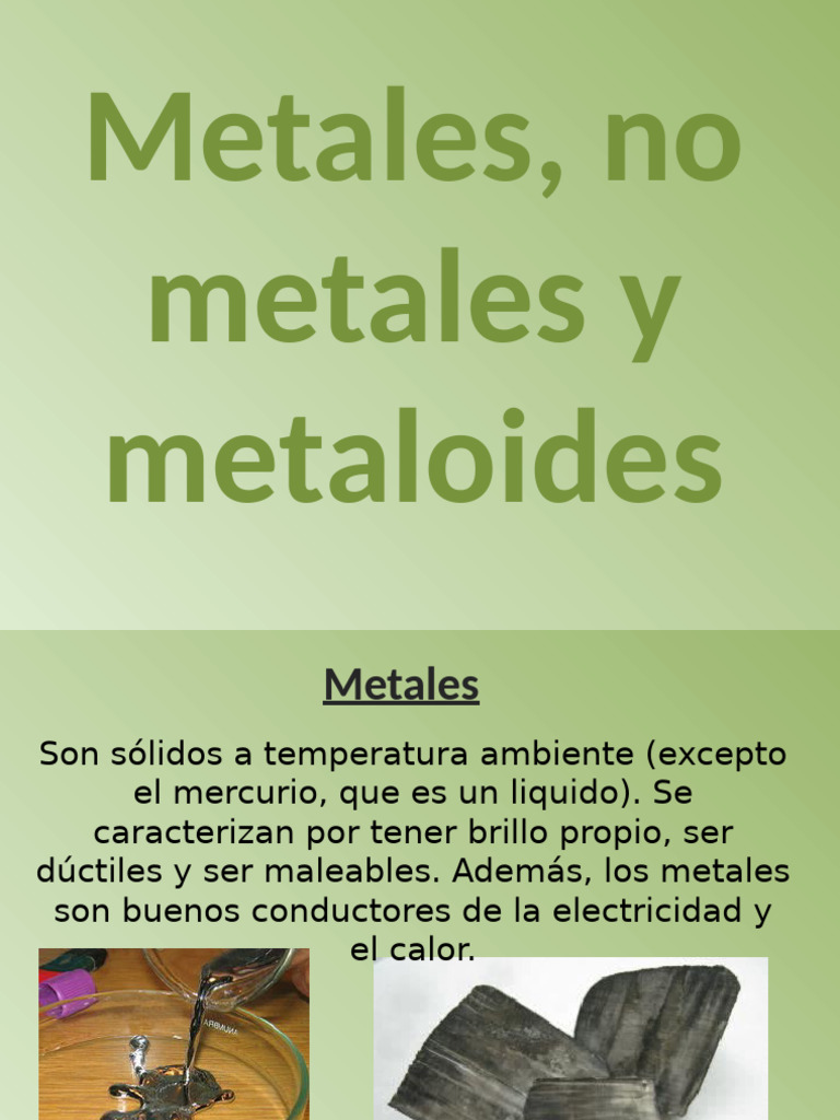Metales, No metales y metaloides | PDF