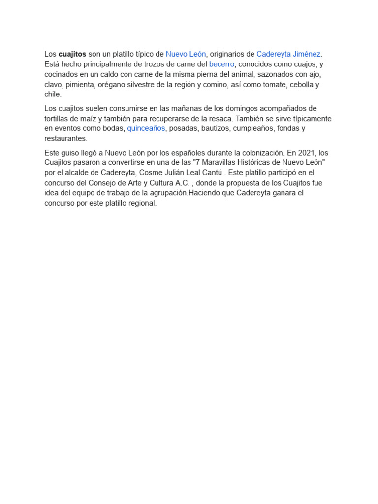 Los Cuajitos Son Un Platillo Típico de Nuevo León, Originarios de ...