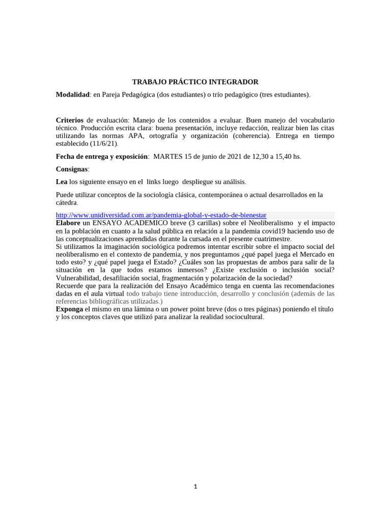 Trabajo Practico Integrador | PDF