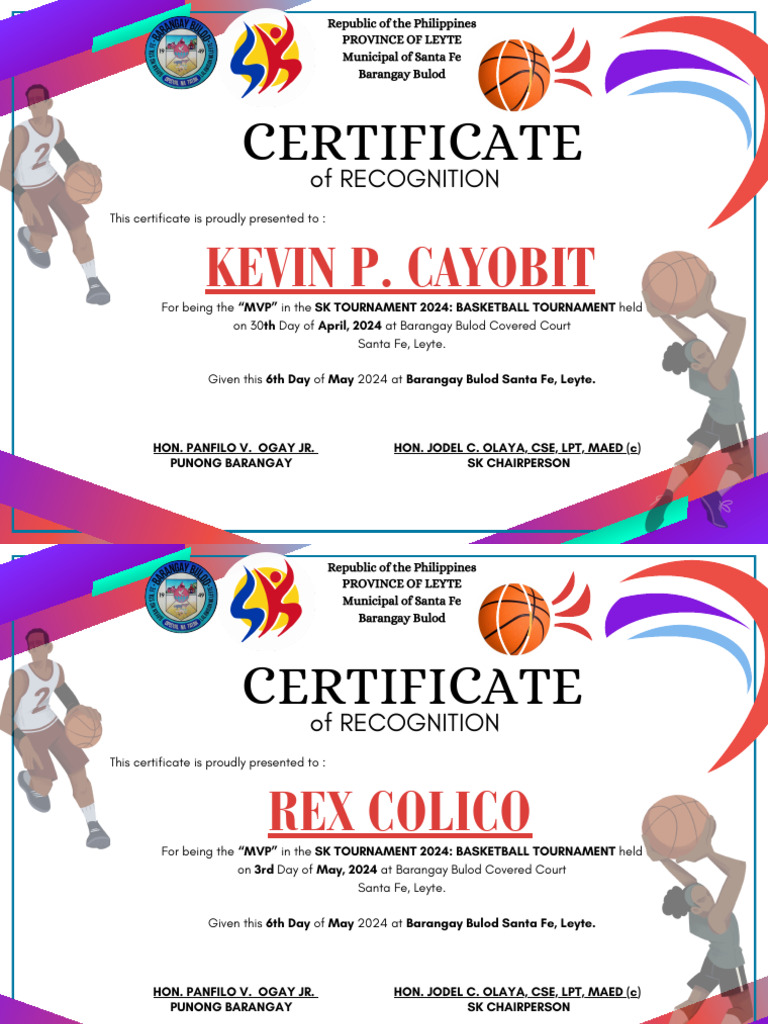 MVP Basketball Cert. | PDF