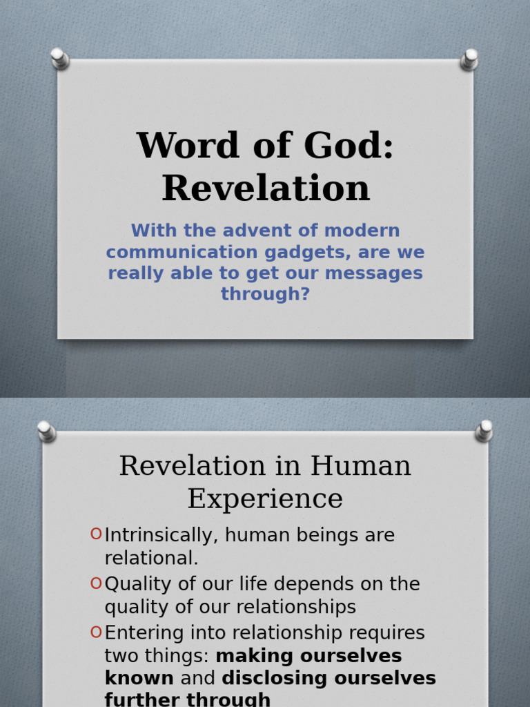 Chapter 2 Word of God Revelation | PDF