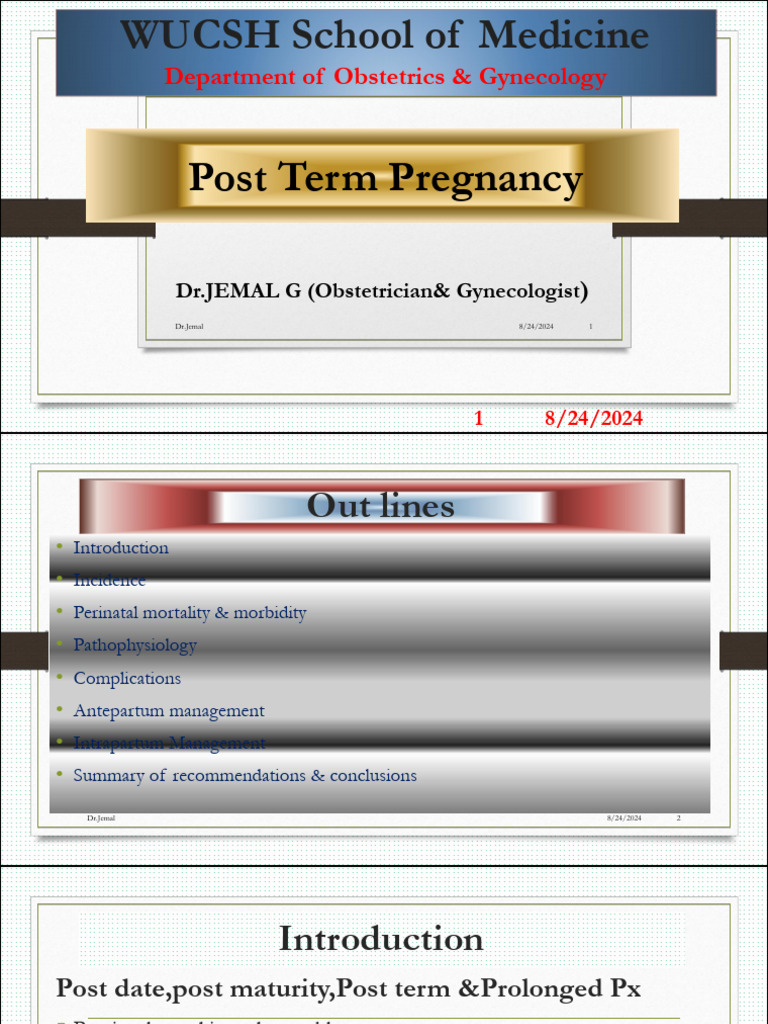 DR - Jemal - Post Term Pregnancy For C1 | PDF | Pregnancy | Fetus