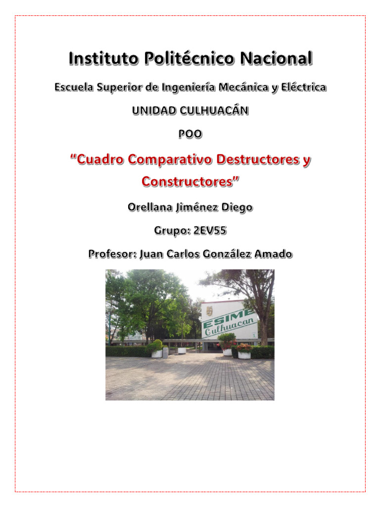 Cuadro Comparativo Destructores y Constructores | PDF