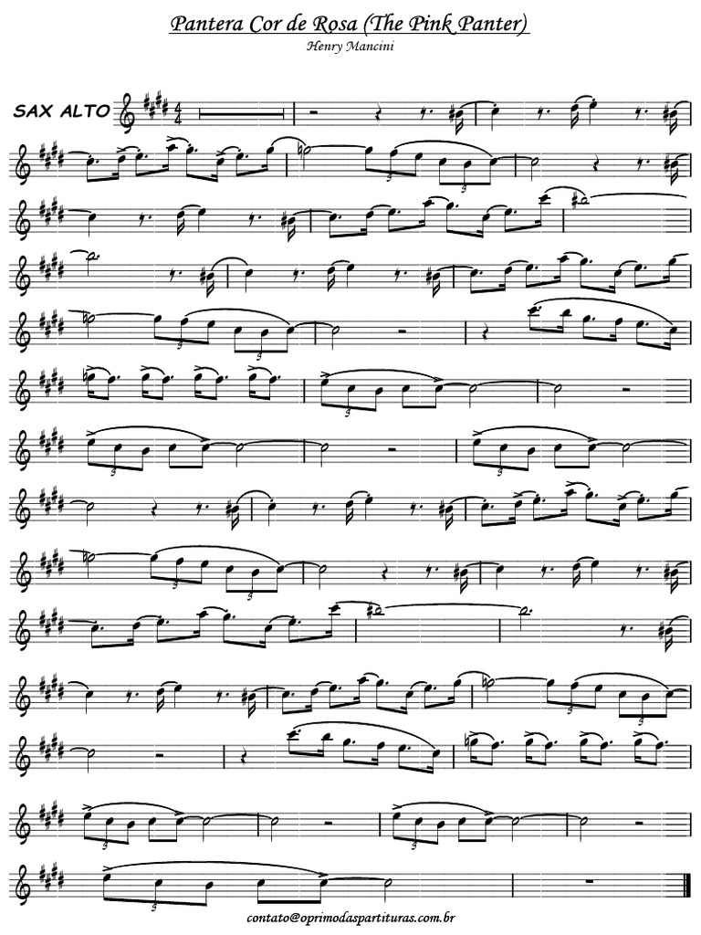 Pantera Cor de Rosa - Sax Alto | PDF