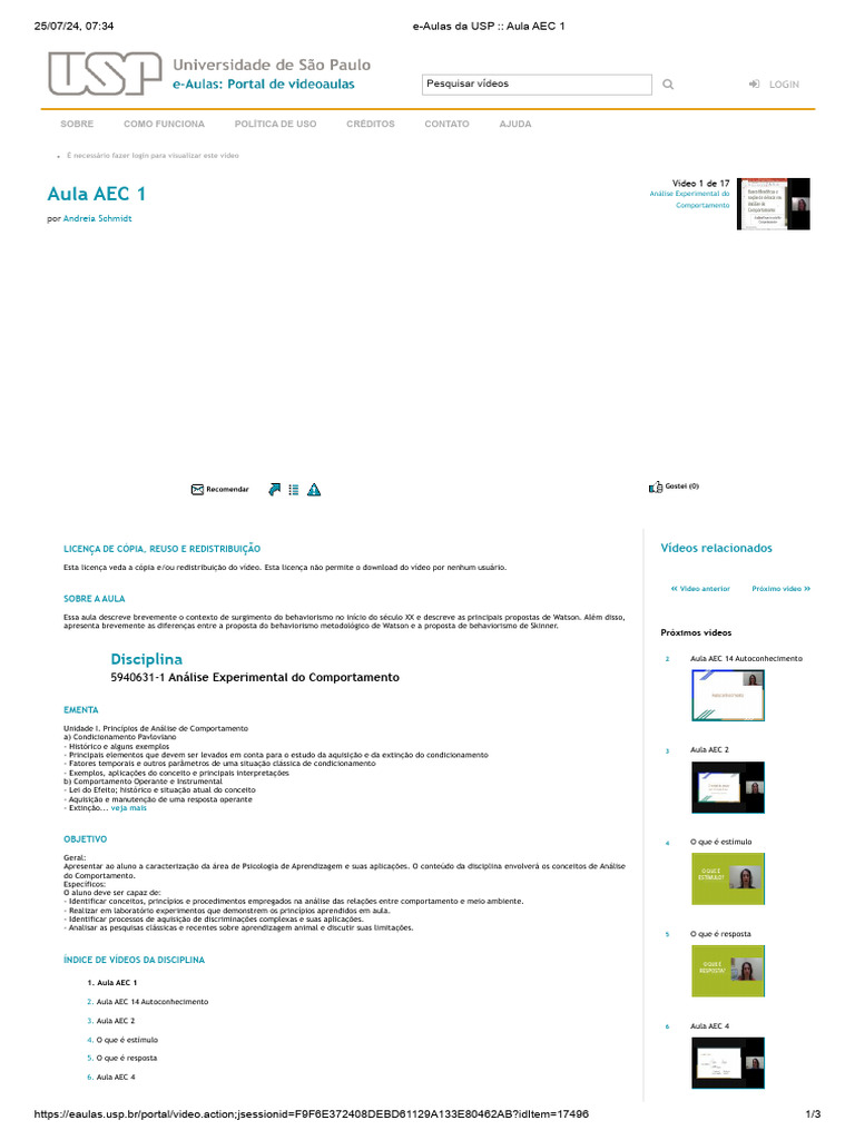 E-Aulas Da USP - Aula AEC 1 | PDF