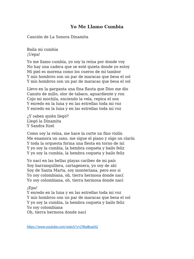 Yo Me Llamo Cumbia | PDF