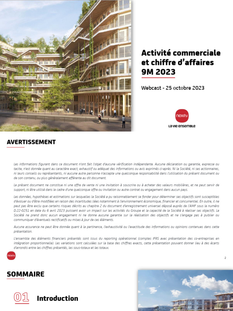 Chiffres Clés 2023 Nexity | PDF