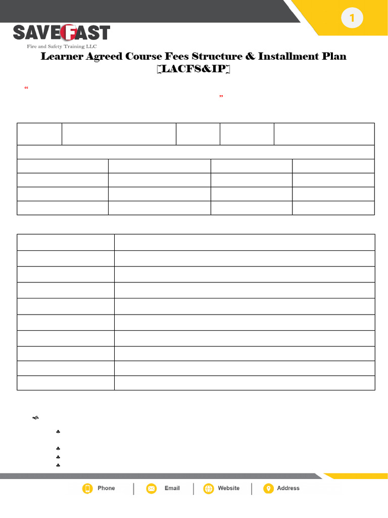 LEARNER FEES STRUCTURE & INSTALLMENT PLAN [LACFS&IP] - SAVE FAST - 2022 (1)(1) | PDF