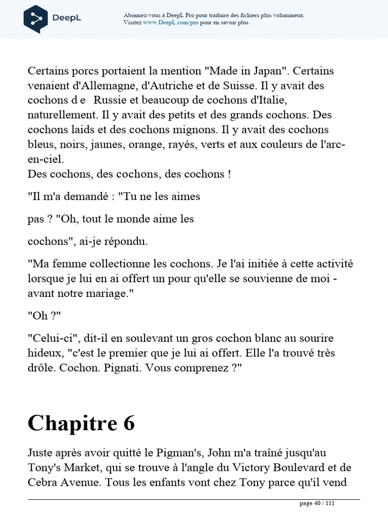 The Pigman CH 6 À 11 Français | PDF