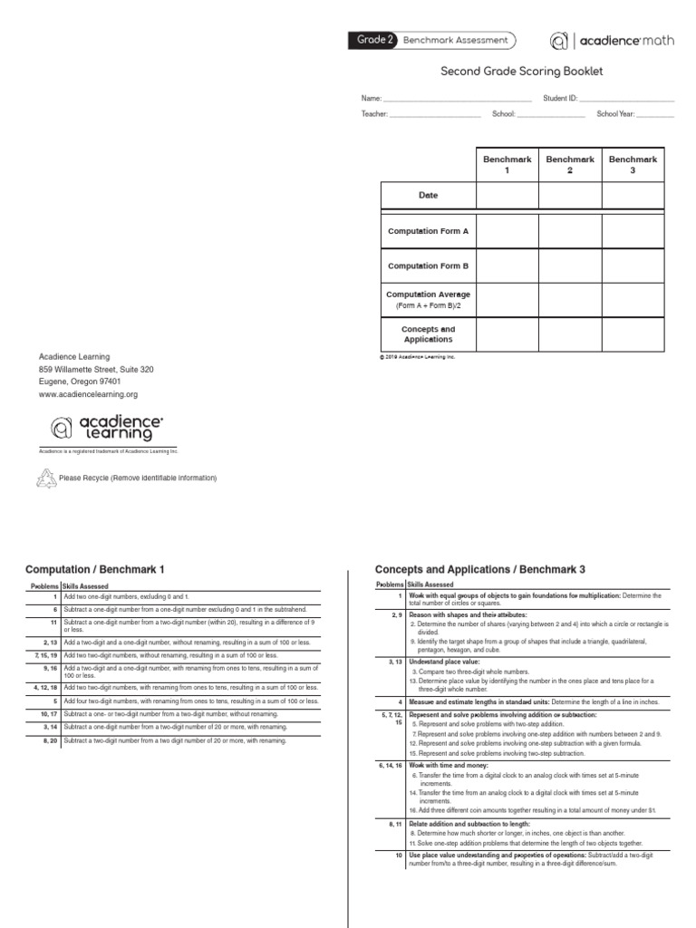 2nd Grade Student Booklet | PDF