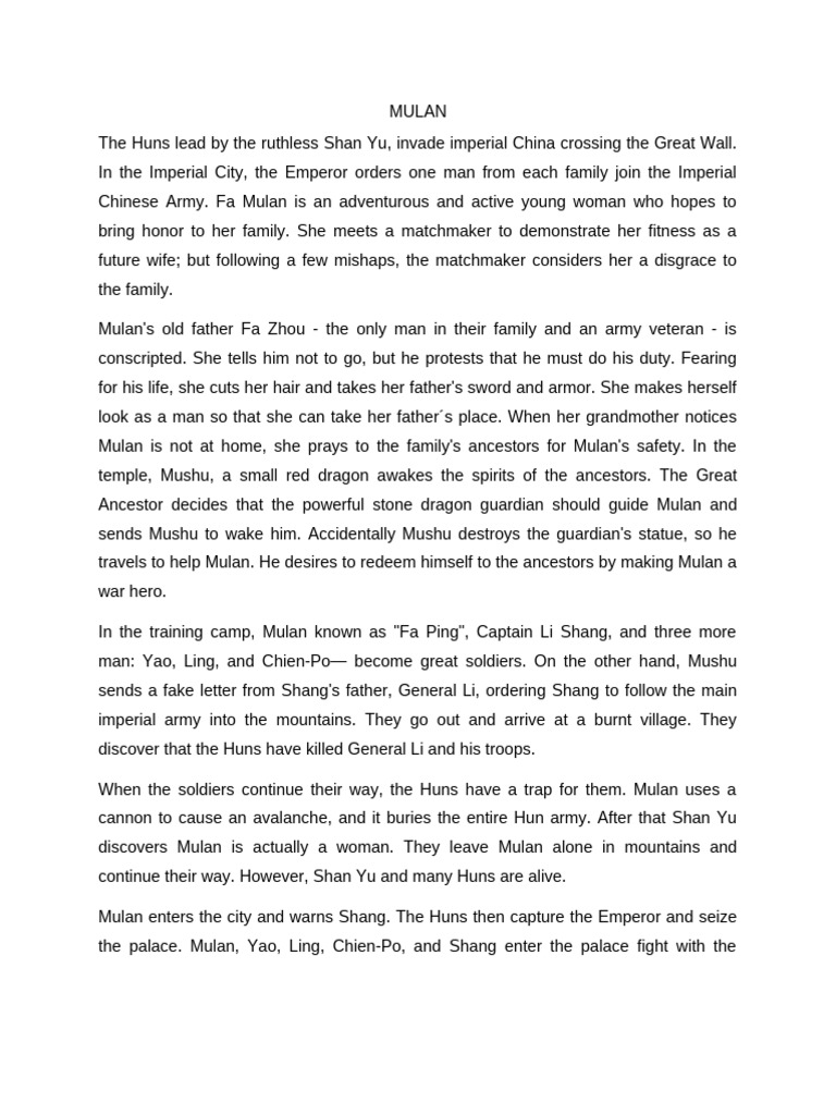 1 Mulan | PDF