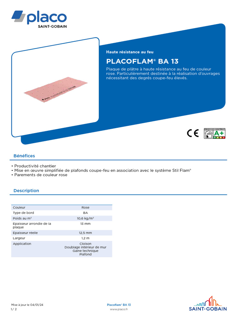 Placoflam BA 13 | PDF