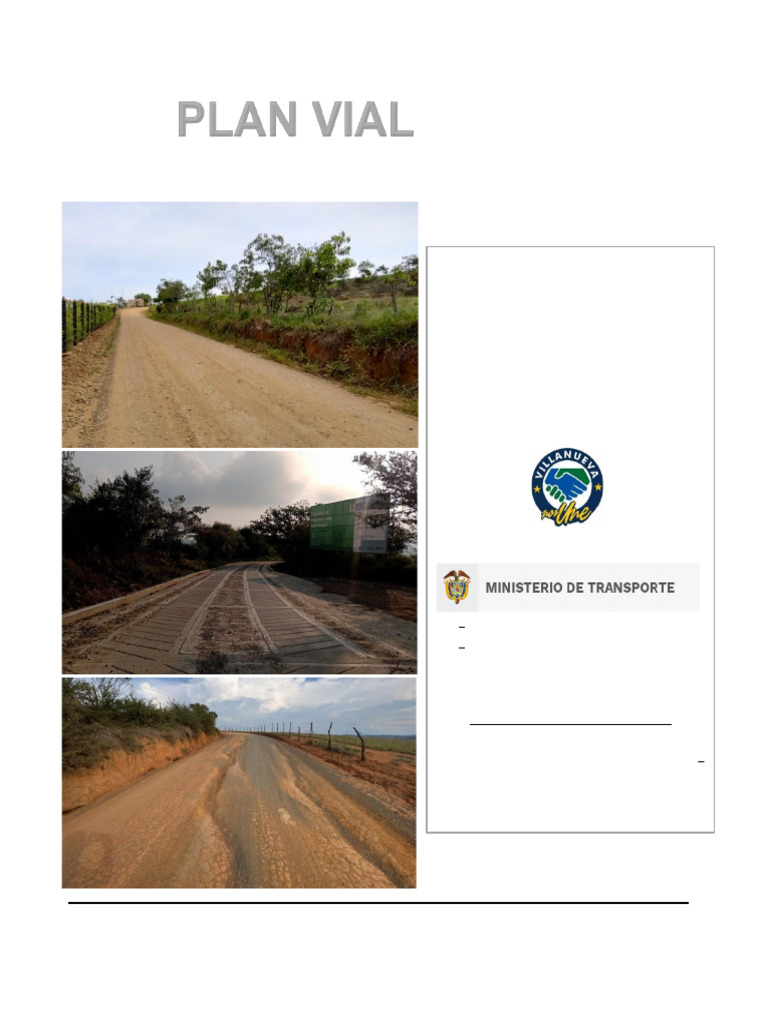 Plan Vial Municipal Villanueva Santander | PDF
