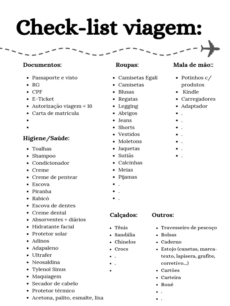 Check-list viagem | PDF