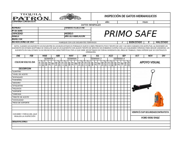 Check List Gatos Hidrahulicos | PDF