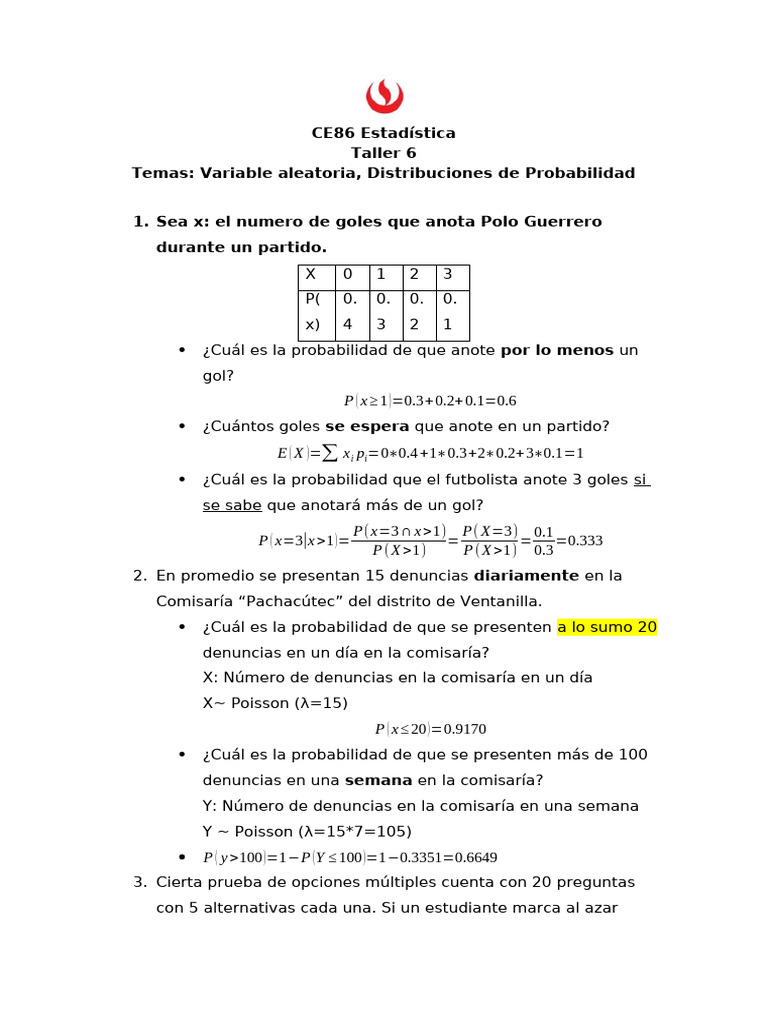 CE86 - Taller 6 - Solucion | PDF