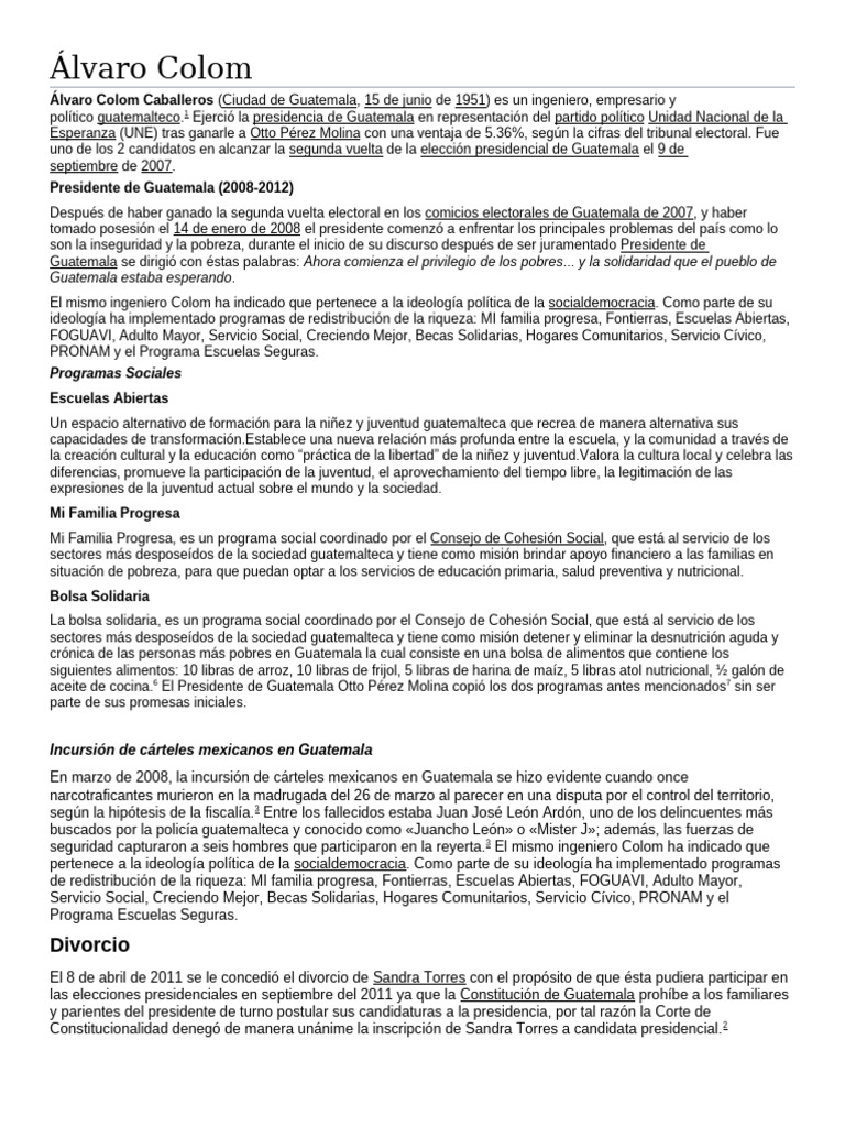 Álvaro Colom | PDF