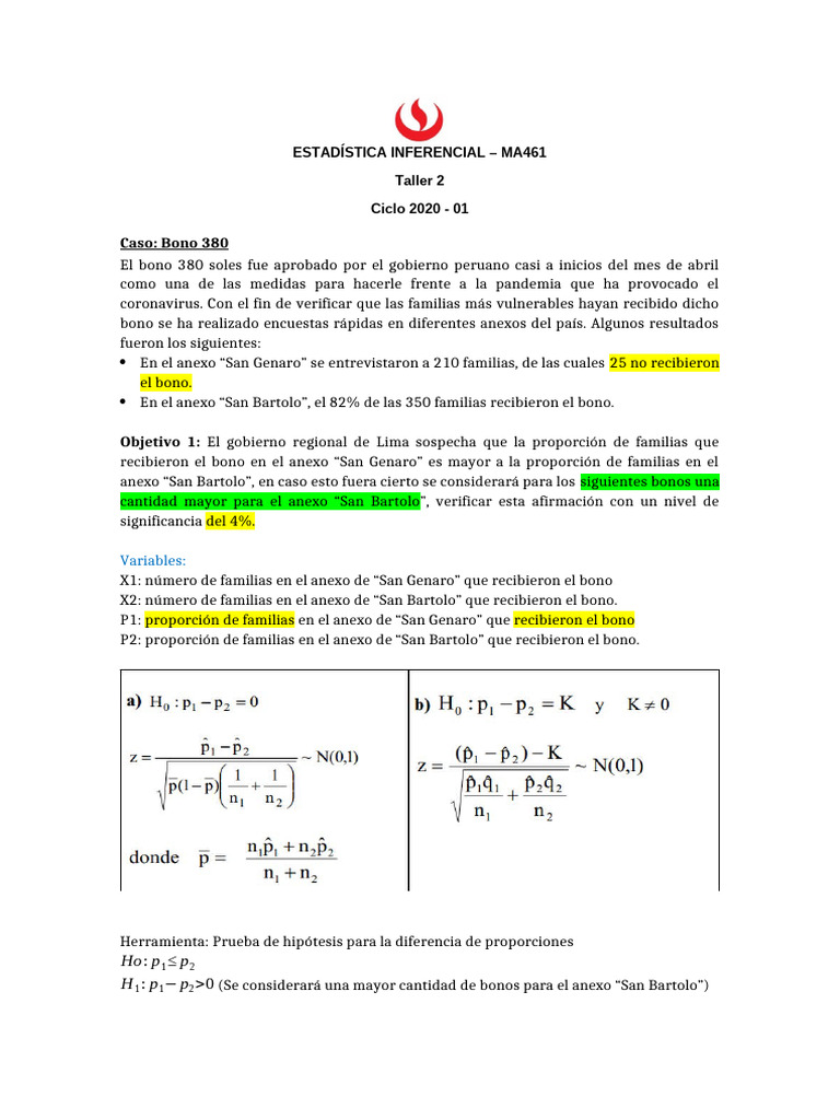 Taller 2 - MA461 Solucionario | PDF