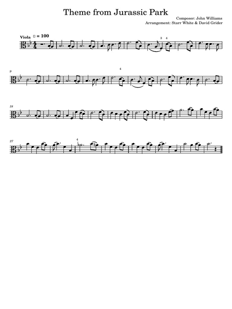 Theme From Jurassic Park | PDF