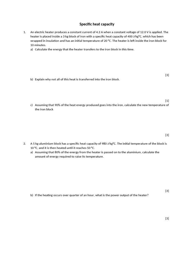 Specific heat capacity | PDF