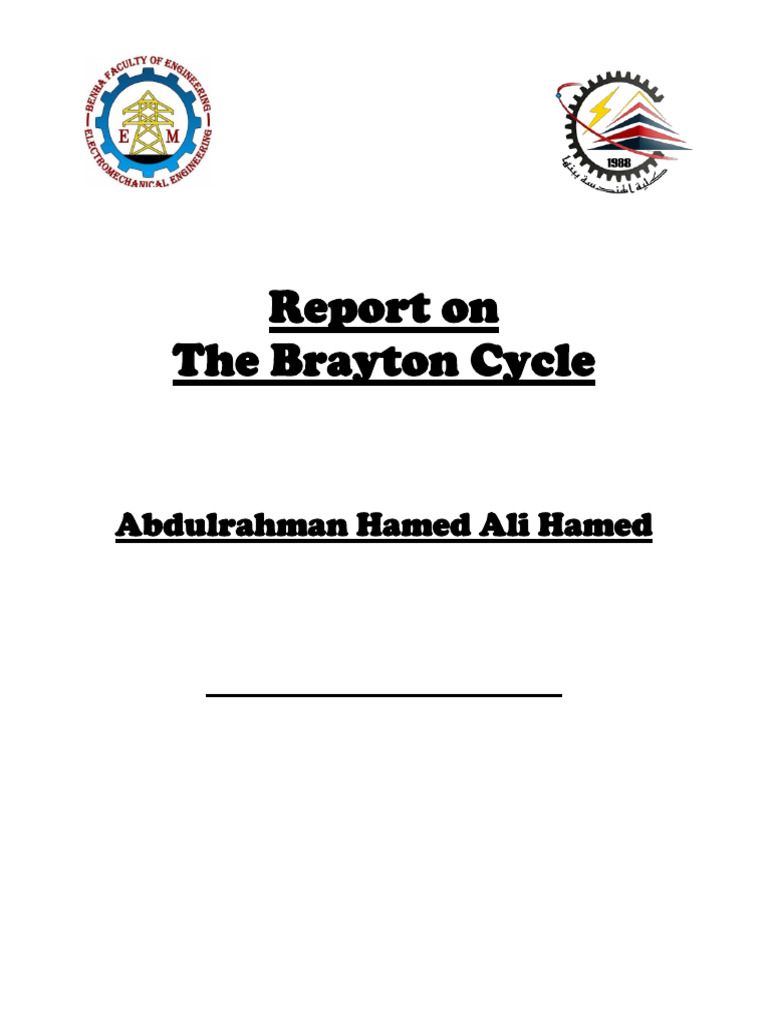 Brayton Cycle by Abdulrahman Hamed Ali | PDF
