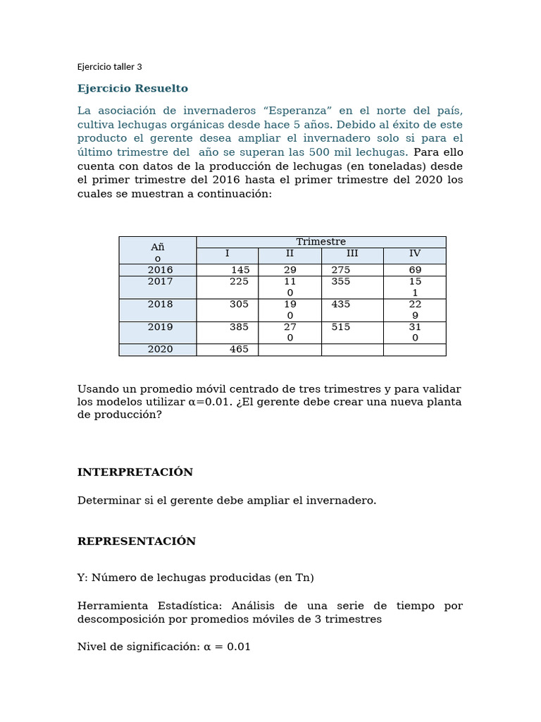 Ejercicio Taller 3 | PDF