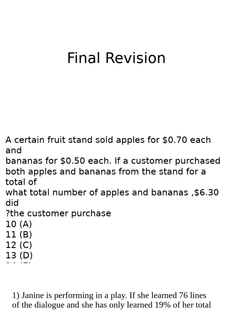 Final Revision | PDF
