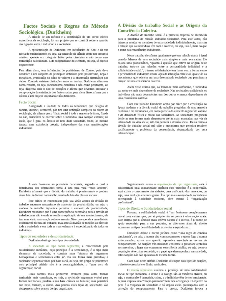 Émile Durkheim, Weber, Marx, Simmel (Fundadores) | PDF