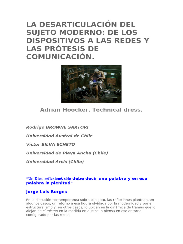 La Desarticulación Del Sujeto Moderno | PDF