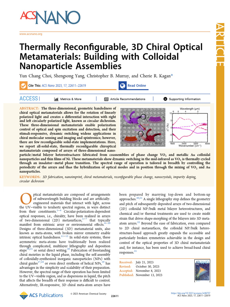 Choi Et Al 2023 Thermally Reconfigurable 3d Chiral Optical ...