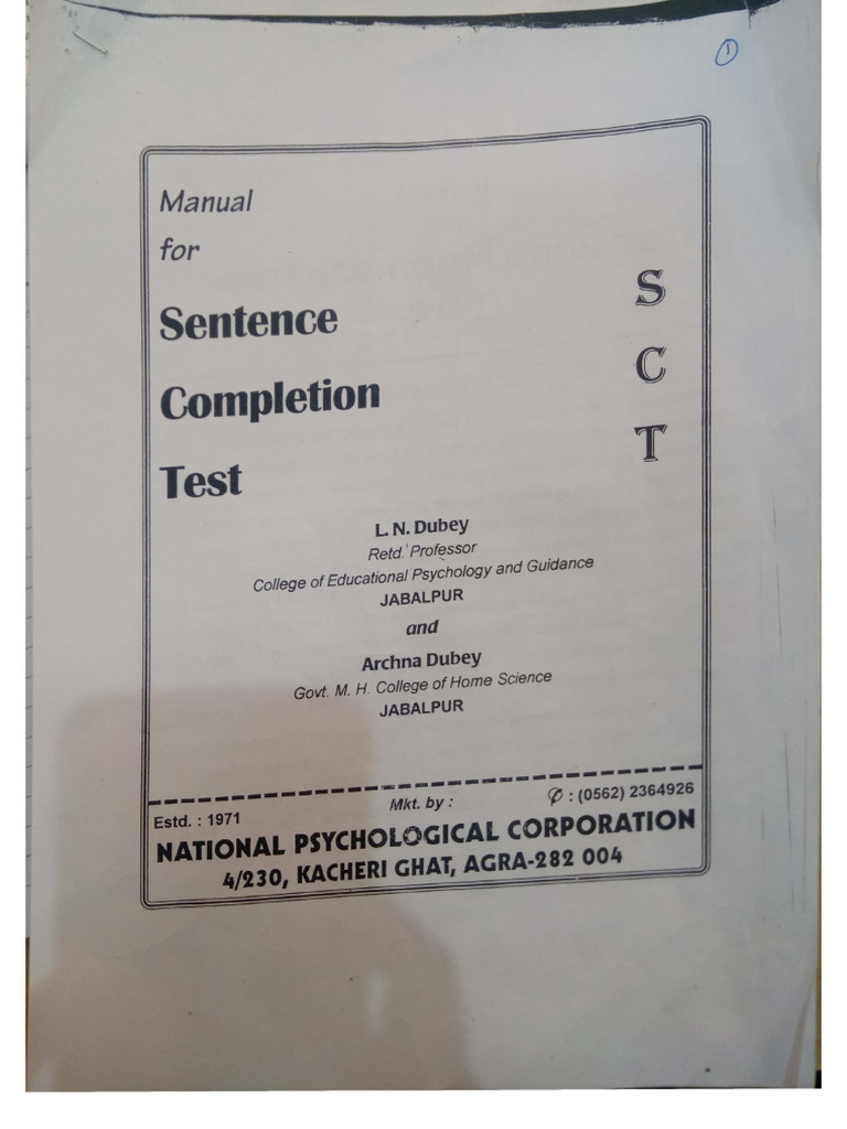 SCT Manual | PDF