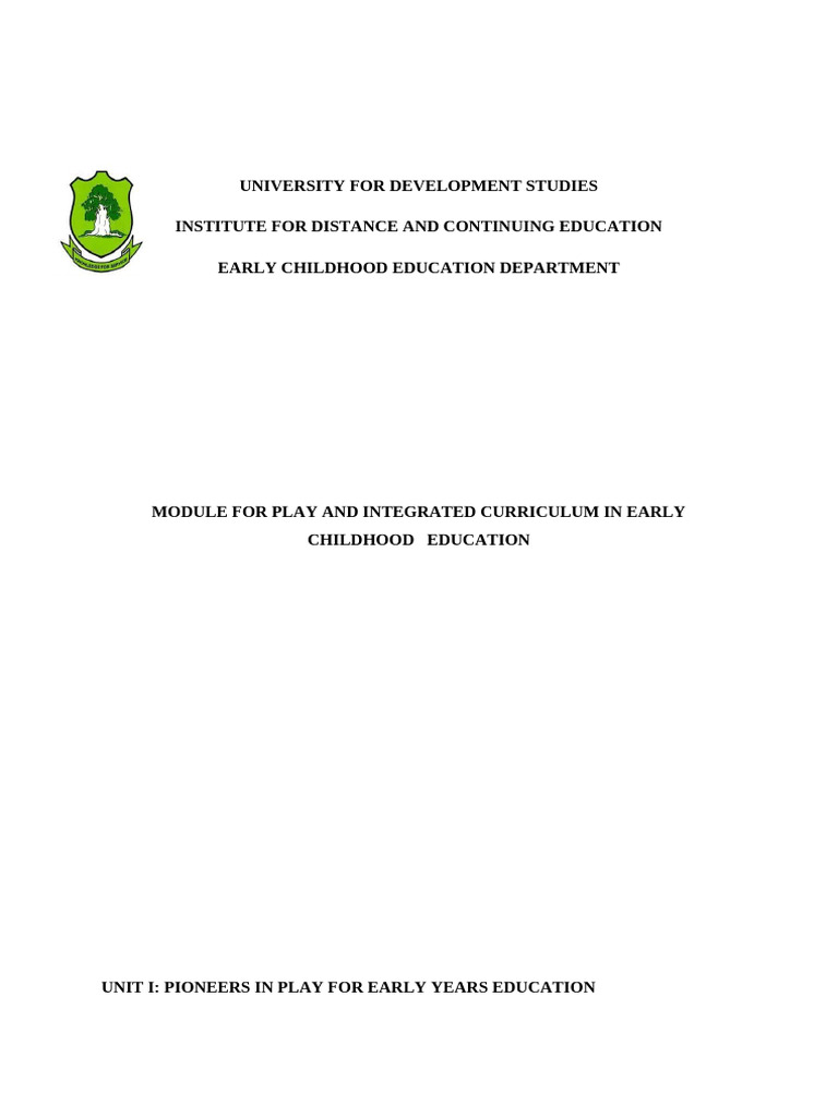 6 Play and Integrated Curriculum | PDF